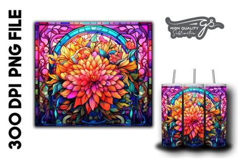 Flowers Stained Glass Background 08 Graphic By Glamousitasublimation