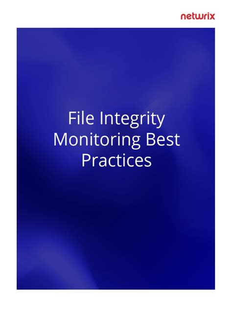 File Integrity Monitoring Best Practices Pdf Malware Computer