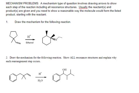 Solved MECHANISM PROBLEMS: A mechanism type of question | Chegg.com