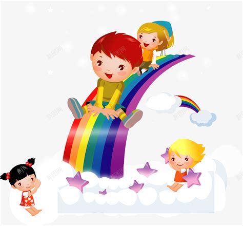 坐在彩虹上的小孩png图片免费下载 素材eiveojep 88icon
