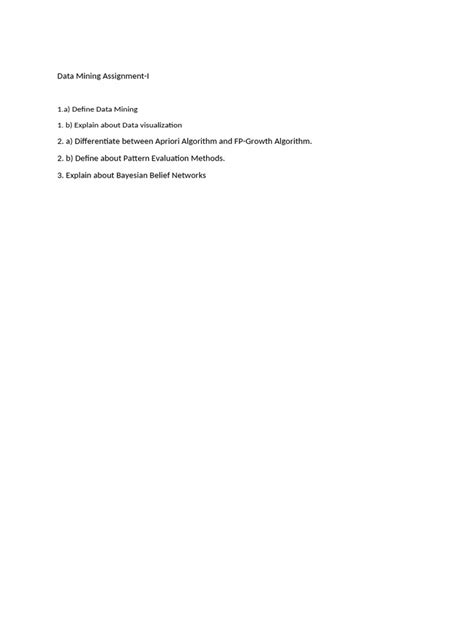 Data Mining Assignment I Pdf