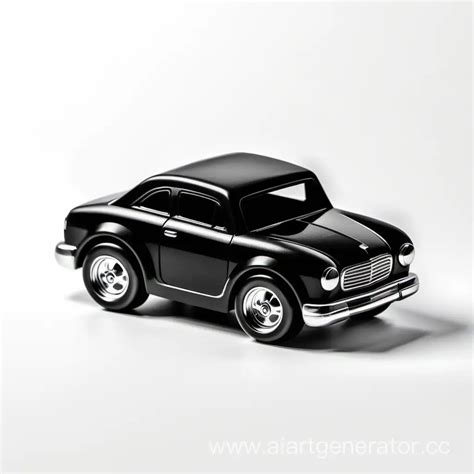 Sleek Black Toy Car On Clean White Background Ai Art Generator