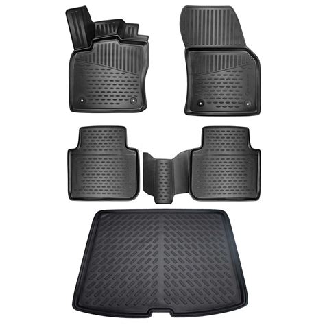 ELMASLINE 3D Gummimatten Kofferraumwanne Set für VW Tiguan Allspace 69 95