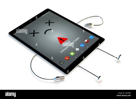 Tablet Character Software Error Concept Isolated 3d Illustration With Tablet Character Software Error Concept Isolated 3d Illustration With