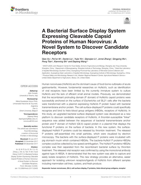 Pdf A Bacterial Surface Display System Expressing Cleavable Capsid