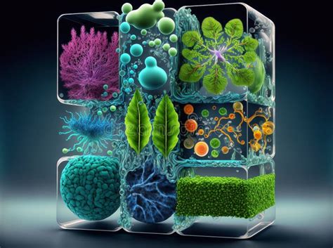 Microbiology Science Research Concept Art Stock Illustration