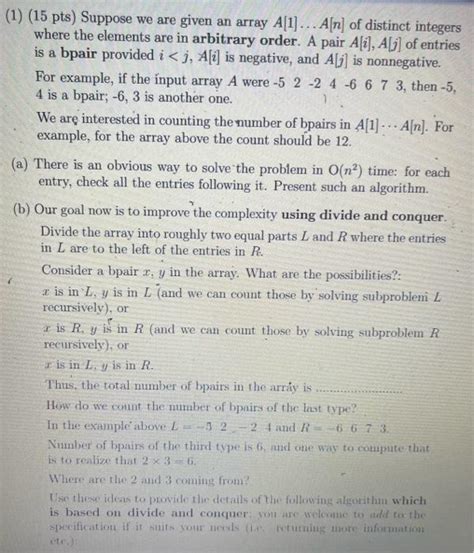 Solved Pts Suppose We Are Given An Array A A N Chegg