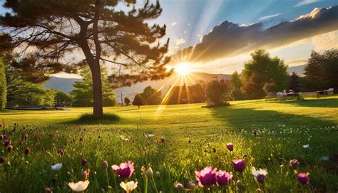El encanto natural del parque en un día soleado Foto Premium