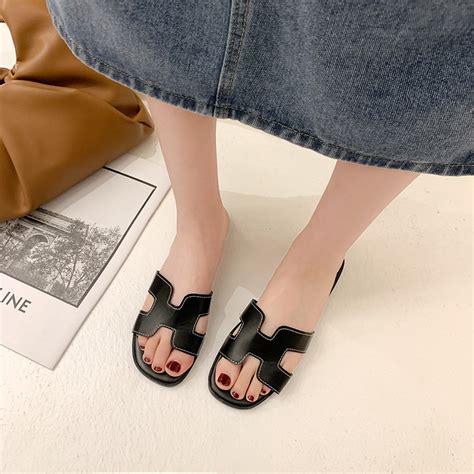 8s Cod（sole Hard Rubber）leather Material Korean Fashion Womens Flat