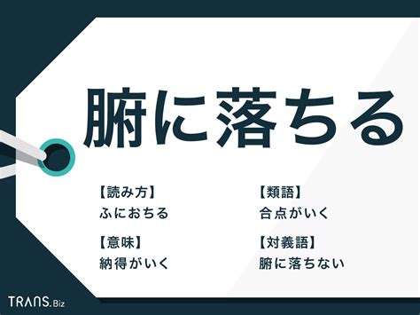 「腑に落ちる」の意味とは？使い方の例文と類語・対義語も解説 Transbiz
