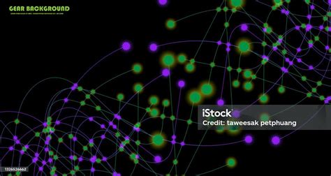 디지털 스트리밍 추상동적 모션 라인과 다채로운 입자와 기어 배경 Ep5 3차원 형태에 대한 스톡 벡터 아트 및 기타 이미지 3차원 형태 개념 과학 Istock