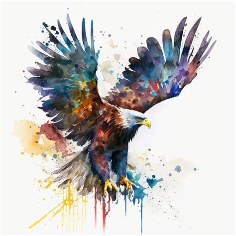 Eagle Watercolor Print Wildlife Printable Digital Downloadable Etsy