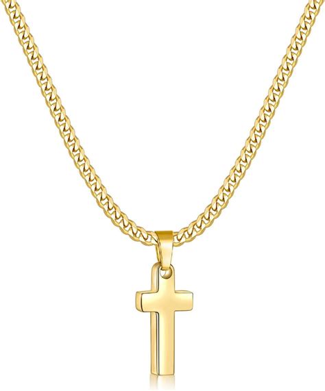 Gold Plated Cross Necklace For Men And Women Mens Cross Necklaces With
