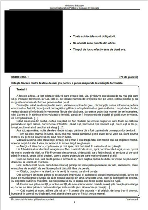 Evaluare Națională 2023 Vezi baremul și subiectele la Limba română