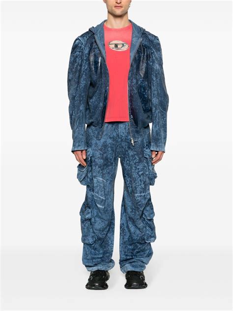 Diesel S Mika Zip Zip Up Hoodie Blue Farfetch