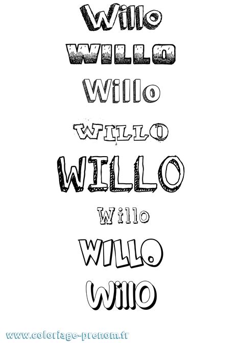Coloriage Du Prénom Willo à Imprimer Ou Télécharger Facilement