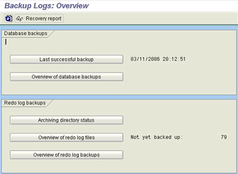 Backup Log Overview DB12 In SAP BASIS