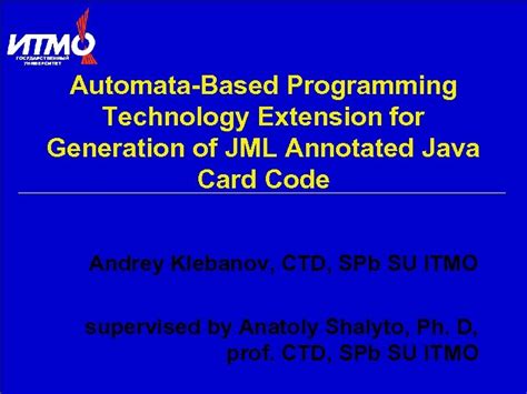 Automata Based Programming Technology Extension For Generation Of Jml