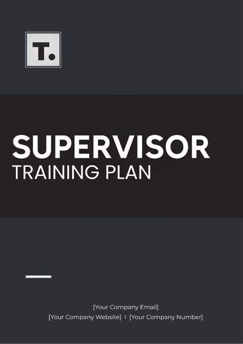 Free Supervisor Training Plan Template Edit Online And Download