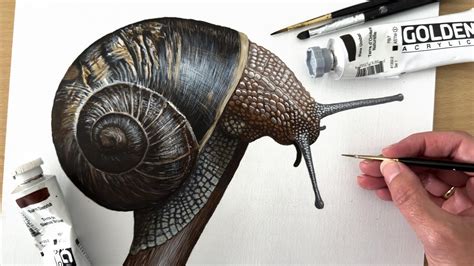 Snail Acrylic Painting Timelapse Learn How To Paint A Snail Youtube