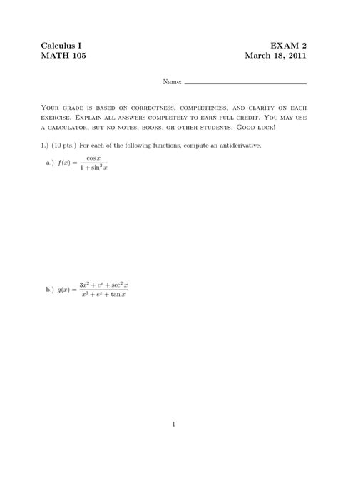 Simplify Calculus Exam Docsity