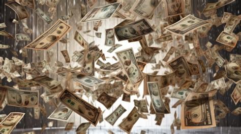 Premium Ai Image Many Dollar Bills Are Shown Flying Horizontally Over A White Background
