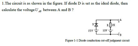 Solved The Circuit Is As Shown In The Figure If Diode D Chegg Com