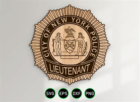 Nypd Lieutenant Badge Svg New York City Police Department Lt Shield