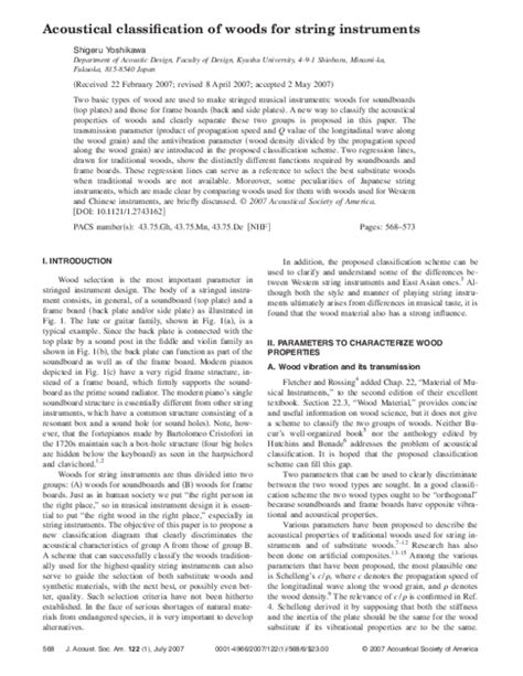 pdf acoustical classification of woods for string instruments