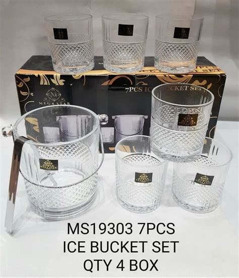 Glass Ice Bucket Whisky Set At ₹ 698set Flashing Whiskey Glass In