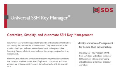 Universal SSH Key Manager UKM Software Diversified Services SDS