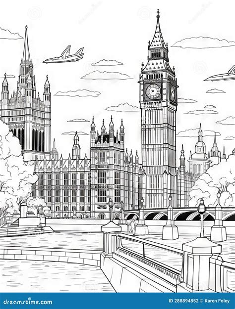 Big Ben London Coloring Pages Big Ben Drawing Vector Images Over 930