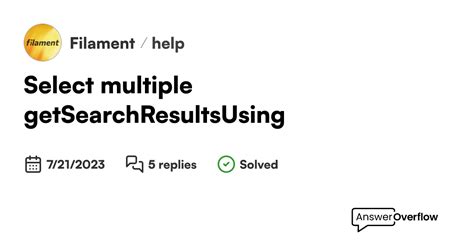 Select Multiple Getsearchresultsusing Filament