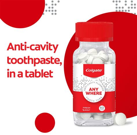Colgate Anywhere Travel Toothpaste Tablets With Fluoride Eco Friendly