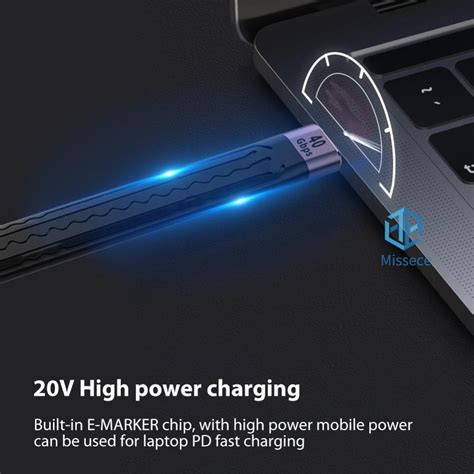 สายเคเบิลข้อมูล Usb 40 Gen3 Type C ตัวผู้ เป็น Type C ตัวผู้ 40gpbs Pd