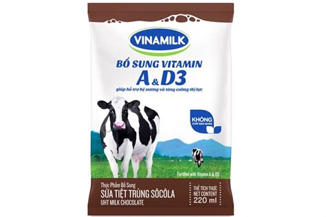 Sữa Tiệt Trùng Vinamilk Hương Socola Bịch 220ml Sữa Tiệt Trùng Vinamilk