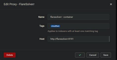 prowlarr not connecting to flaresolverr but the test is completing r