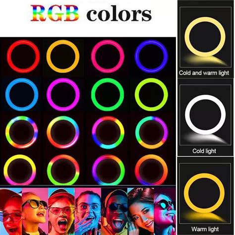 비디오 조명 조도 조절이 가능한 Rgb 셀카 Led 링 조명 삼각대 스탠드 Usb 링 램프 틱톡 유튜브용 대형 사진 림 조명 조명 전구 And 튜브