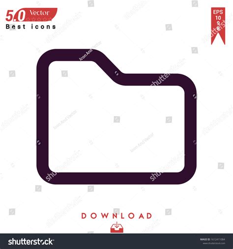 Outline Folder Icon Folder Icon Vector Stock Vector Royalty Free