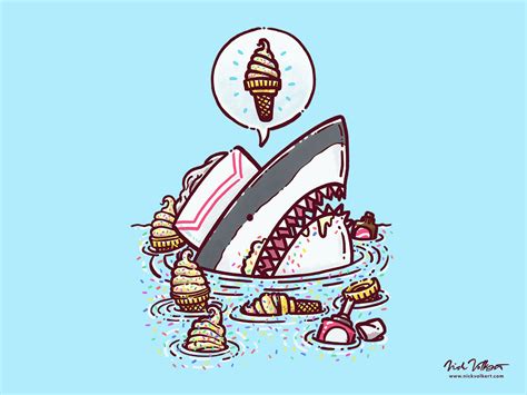 Ice Cream Cone Shark By Nick Volkert On Dribbble