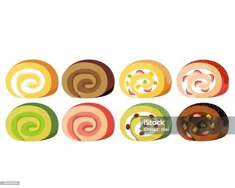 롤 케이크 벡터 일러스트 케이크 과자 스위스 롤에 대한 스톡 벡터 아트 및 기타 이미지 스위스 롤 0명 Namagashi Istock