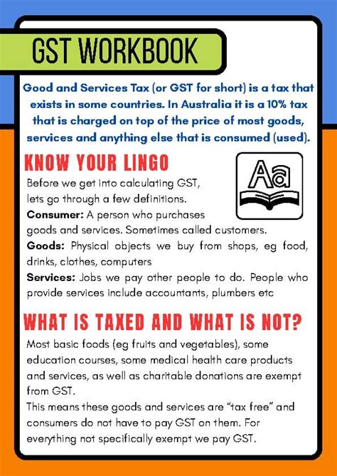 Calculating Gst Workbook Acc315116 Accounting By Bertram Edu Tpt