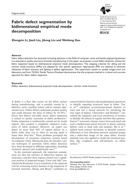 Pdf Fabric Defect Segmentation By Bidimensional Empirical Mode