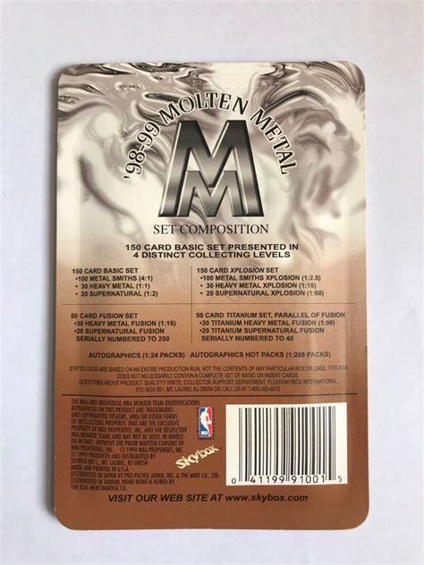 1998 99 Skybox Molten Metal Basketball Sealed Pack Hobbies And Toys