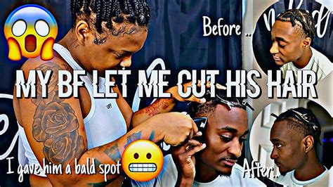 My Bf Let Me Cut His Hair I Gave Him A Bald Spot Hilarious 🤣