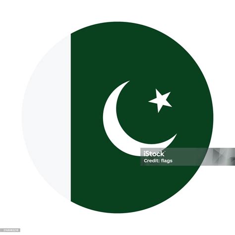 파키스탄 국기입니다 파키스탄 서클 플래그입니다 플래그 아이콘입니다 표준 색상 둥근 깃발 컴퓨터 일러스트레이션 디지털 일러스트레이션 벡터 일러스트 레이 션입니다 0명에 대한