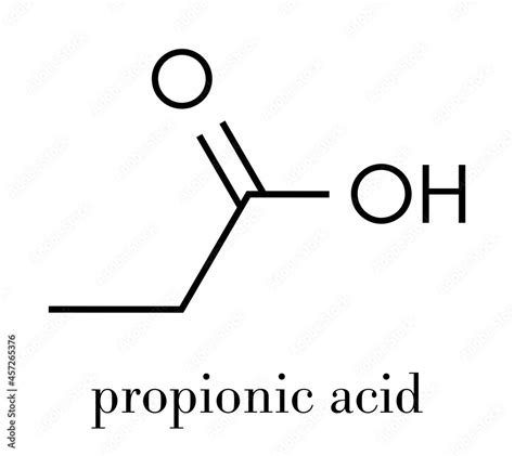 Propionic Acid Propanoic Acid Molecule Used As Preservative In Food
