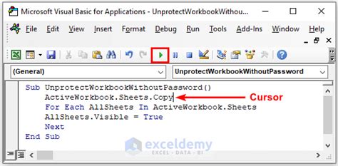 Excel Vba Unprotect A Workbook Without Using A Password 2 Examples
