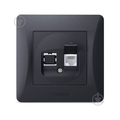 ᐉ Розетка телефонная Videx Binera Cat3 Ip20 черный графит Vf Bnsk1tf3 Bg • Купить в Киеве