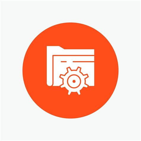 Folder Setting Gear Computing White Glyph Icon 15307939 Vector Art At